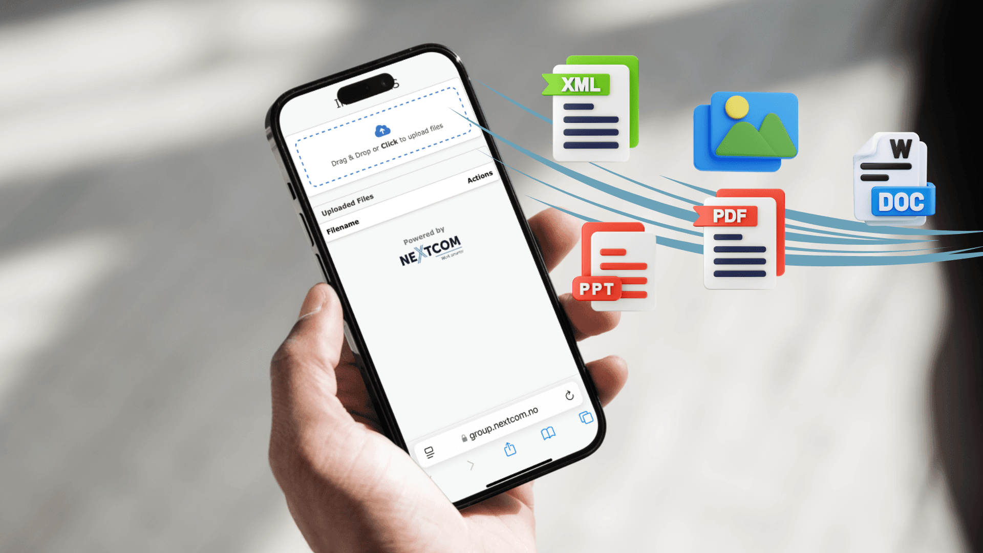 Upload and share files securely on the go - Nextcom Evolution AS | Work Smarter